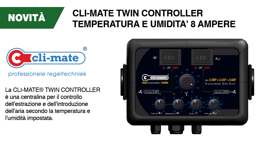 CLI-MATE TWIN CONTROLLER - Temperatura e umidità 8A - Indoorlinepoint